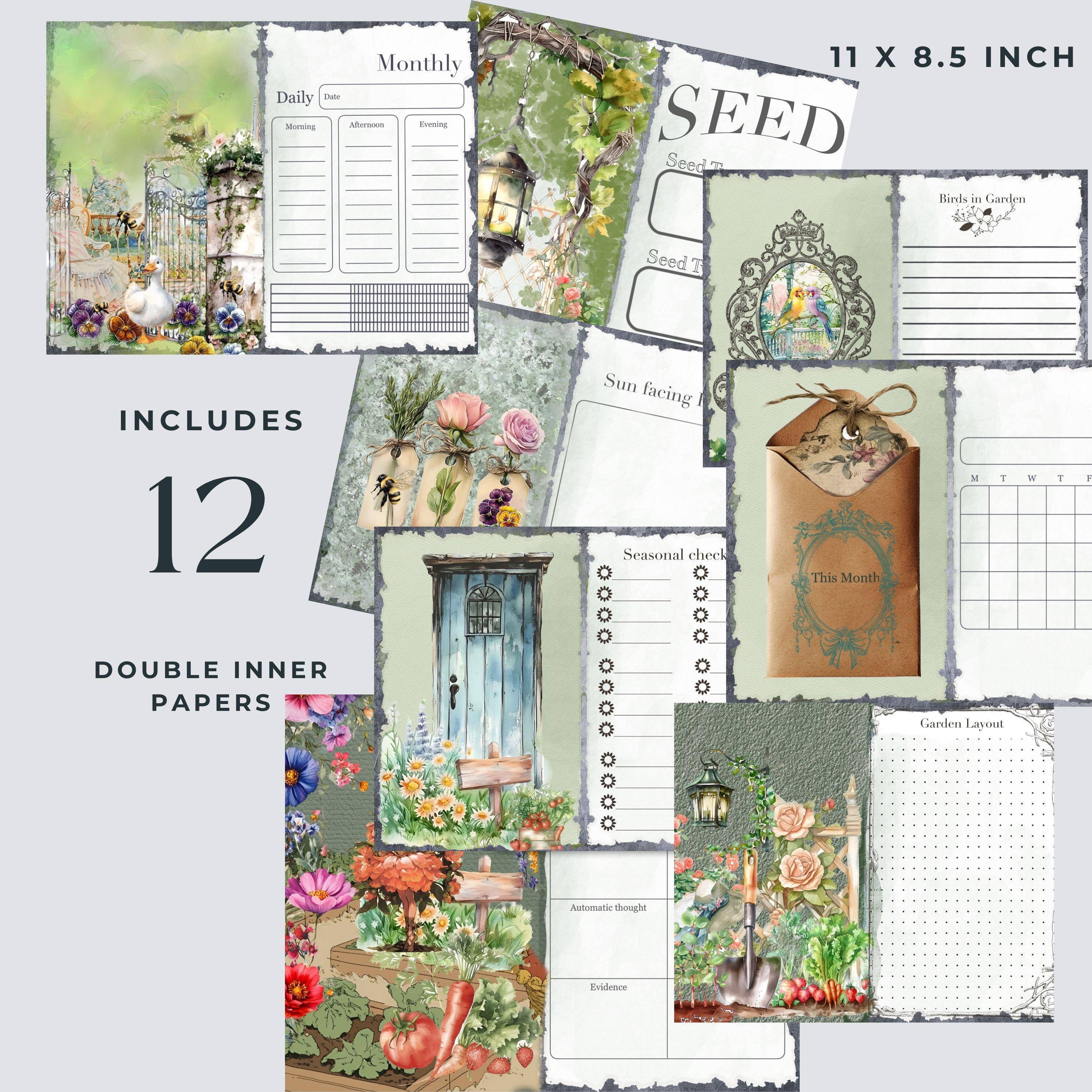 Garden Planner Printable PDF Floral Gardening Journal & Vegetable ...
