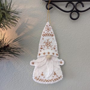 Old Man Winter Gnome, Wool Felt Tomten, Swedish Santa, All White Gnome ...