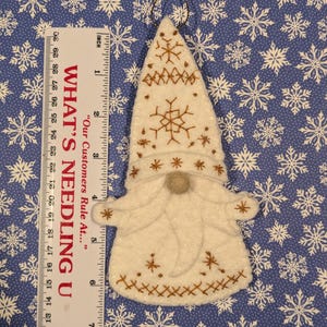 Old Man Winter Gnome, Wool Felt Tomten, Swedish Santa, All White Gnome ...