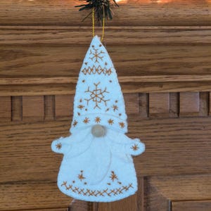 Old Man Winter Gnome, Wool Felt Tomten, Swedish Santa, All White Gnome ...