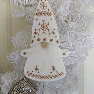 Old Man Winter Gnome, Wool Felt Tomten, Swedish Santa, All White Gnome ...