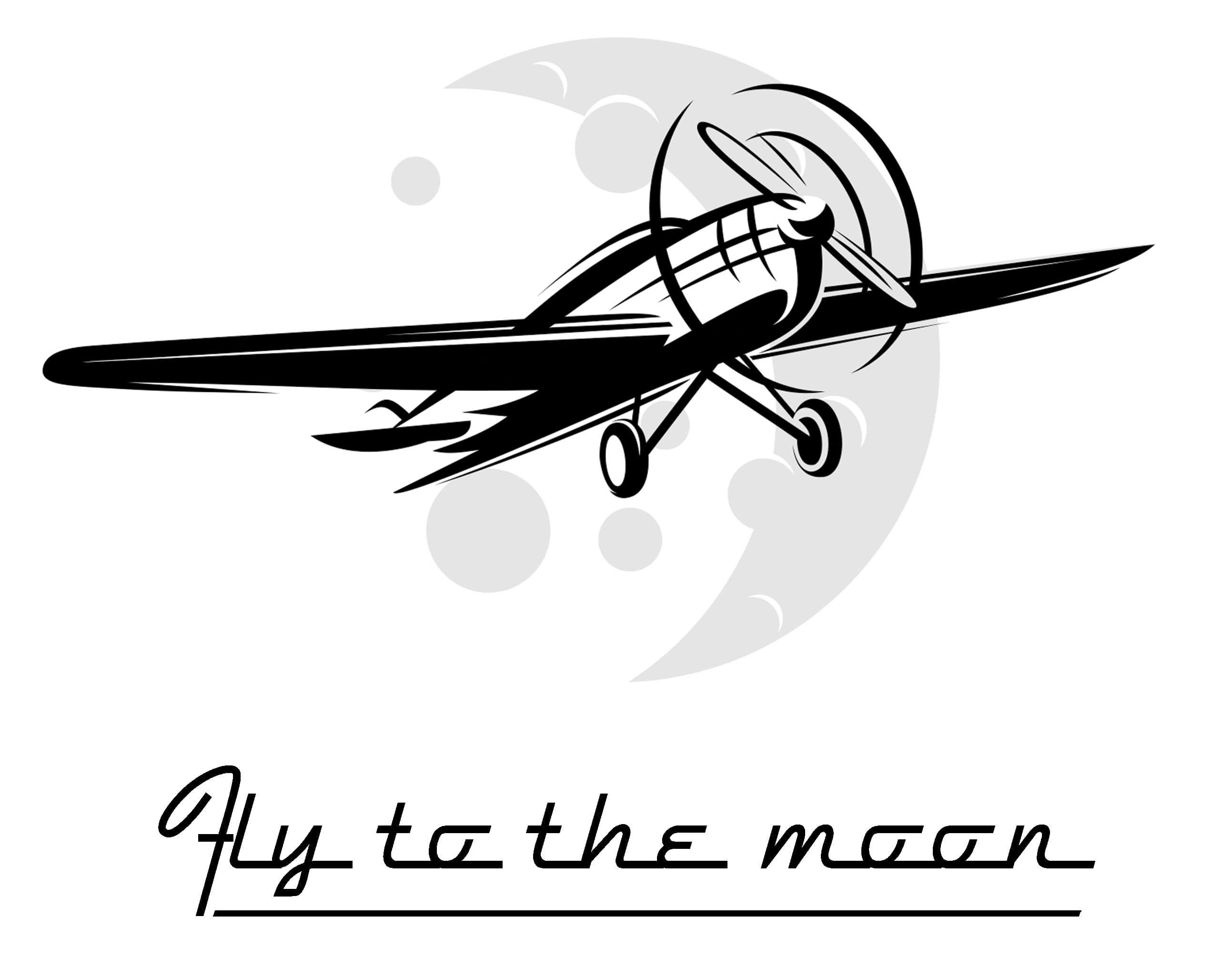 Aviator Themed 300 Dpi PNG Digital Download, Fly to the Moon PNG, Black ...