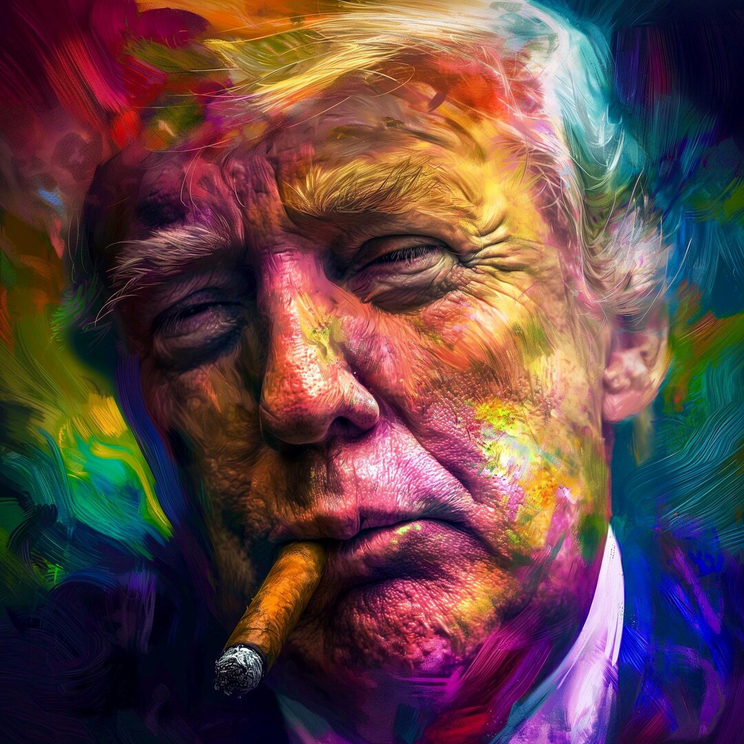 Donald Trump Smoking a Cigar. - Etsy