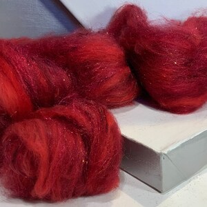 Red Fiber Kit, Red Sampler, Roving Wool, Firestar, Glitz, Felting Wool ...