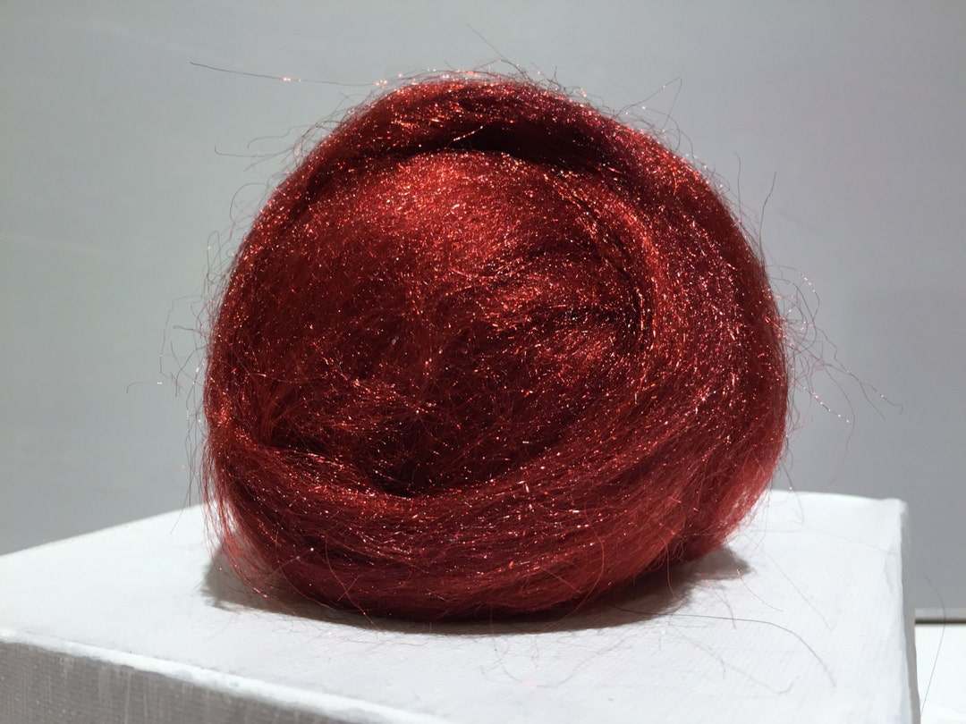 Dark Red Firestar “brick” Nylon Felting, Spinning Fiber in Maroon, Red ...