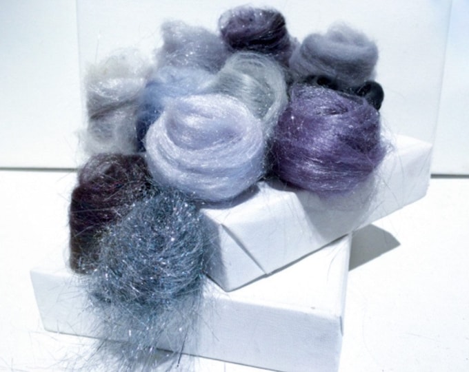 Silver Grey Fiber Sampler Kit: Wool Firestar Needle Wet - Etsy