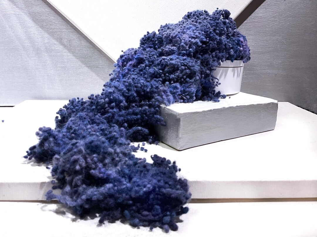 Blue Cobblestone Wool Nepps: Slate Blue Pebble Texture for Felting ...