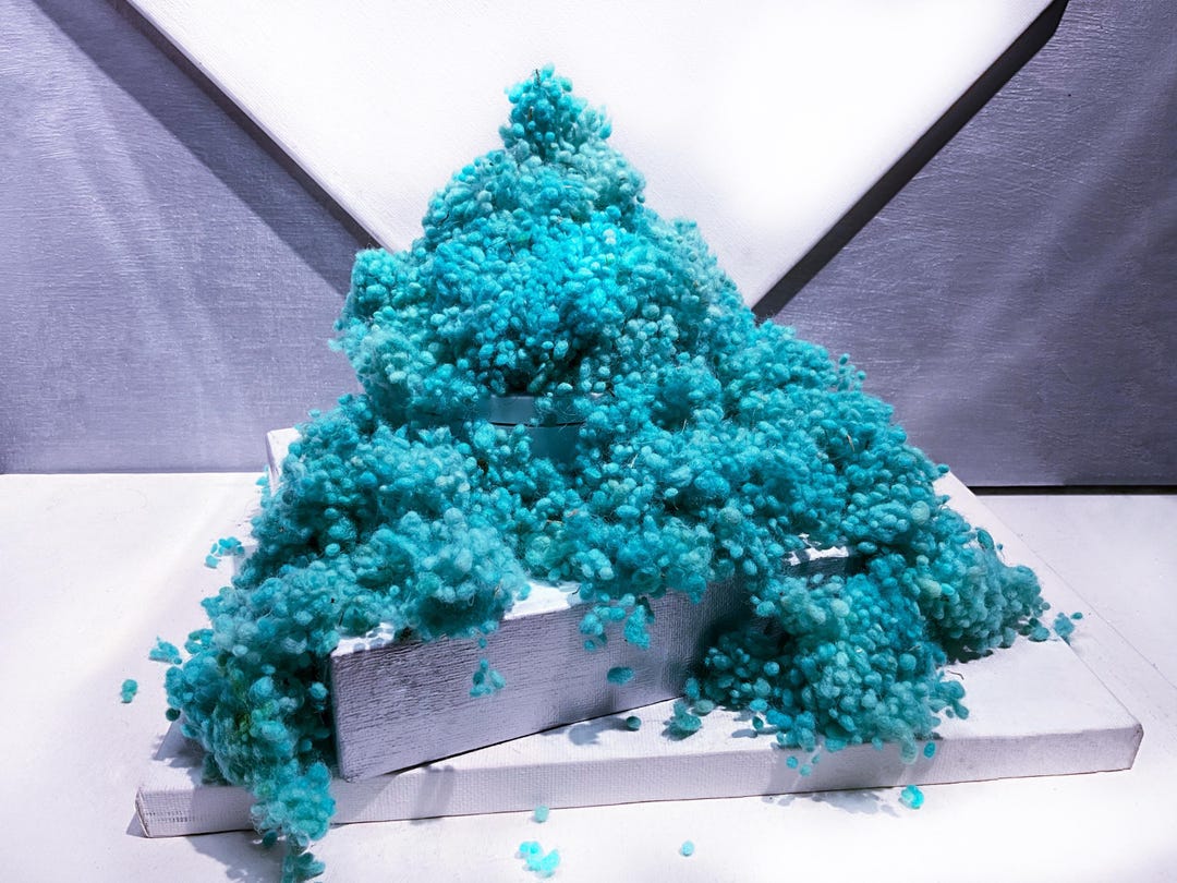 Turquoise Wool Nepps: Hand-dyed Fiber Textured for Felting, Spinning ...