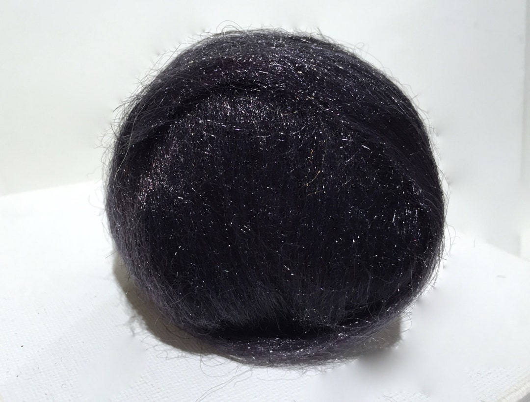 Near Black, Sparkly Firestar, “graphite” .5 Oz Needle Felting, Spinning ...