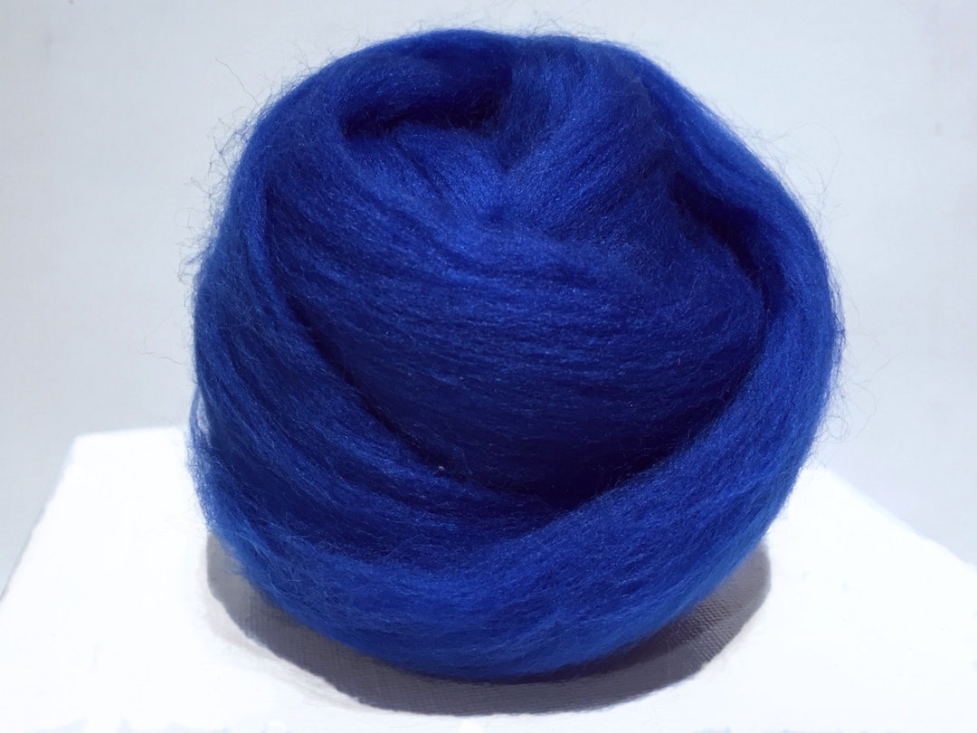 True Blue Merino Wool Roving, Blue Merino Wool Roving, Needle Felting ...