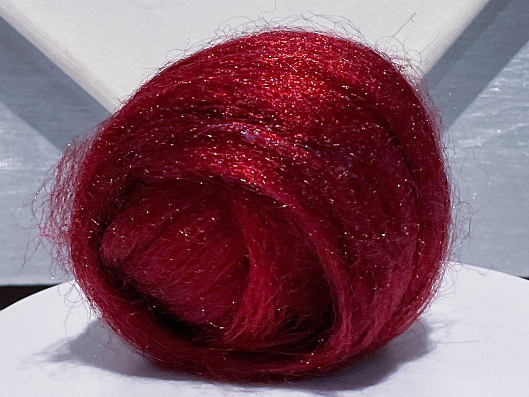 Deep Red Orange Firestar red Velvet Cake Nylon Roving Nuno - Etsy