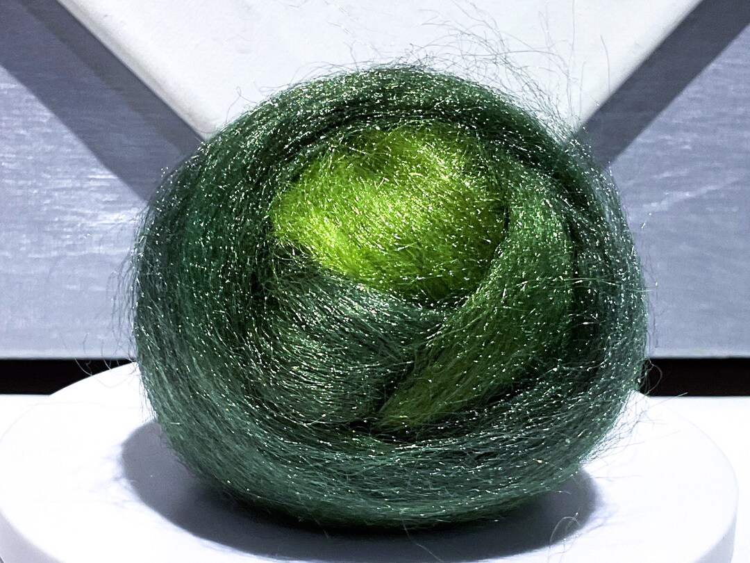 Variegated Green Firestar avocado Needle Felting Spinning - Etsy