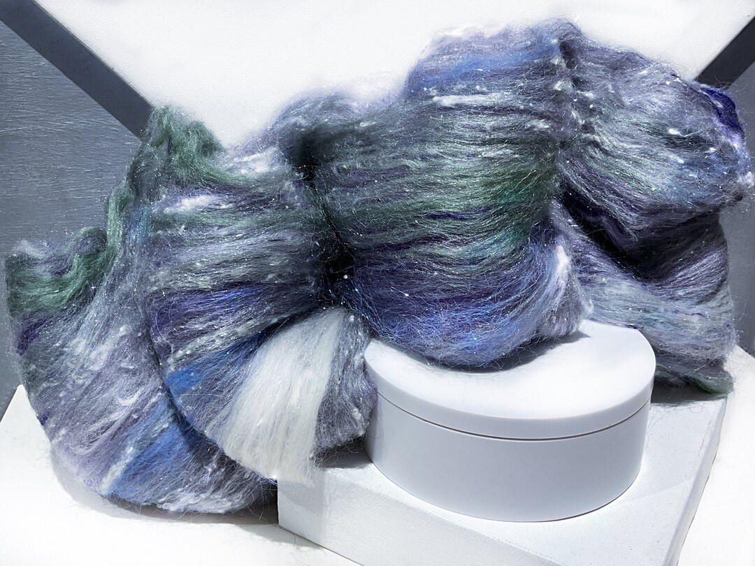 Silver Grey Fiber Art Batt wildethyme Blizzard 3.25oz, RTS, Wet, Needle ...