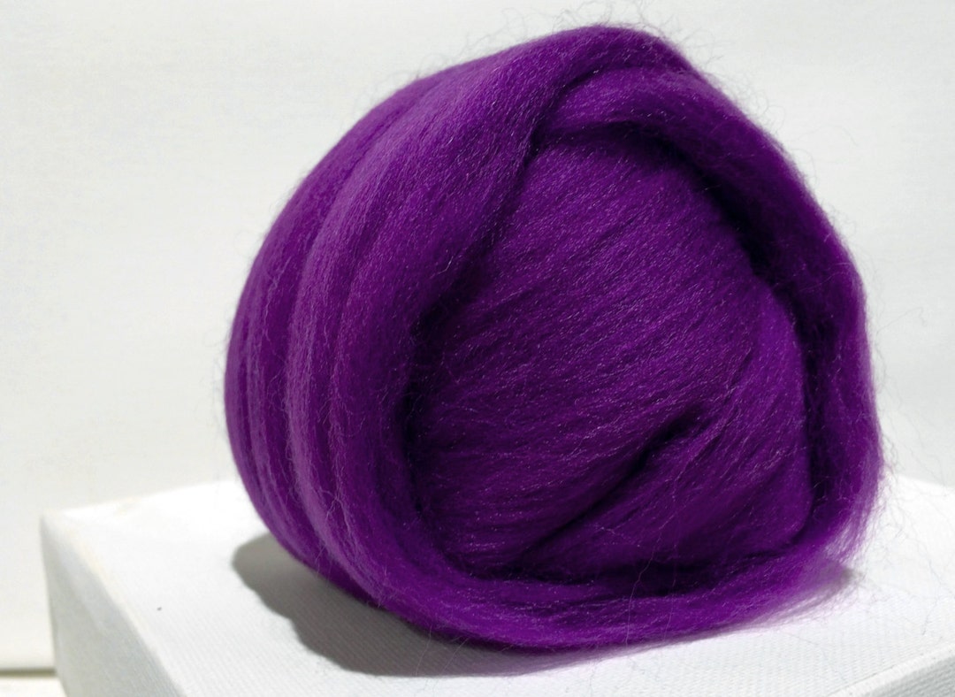 Purple Merino Roving, Needle Felting Spinning Fiber, Purple, Violet ...