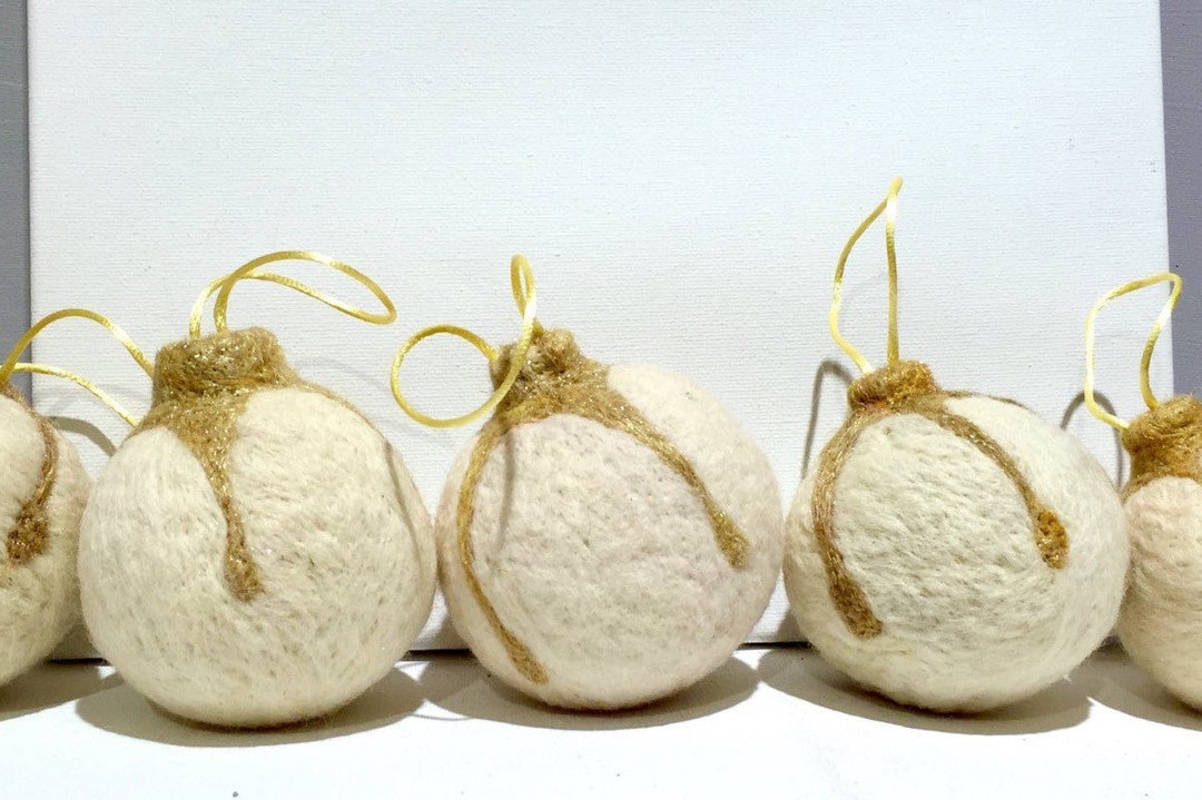 Wool Felt Ornament Gold Red Green Holiday Decor Christmas - Etsy