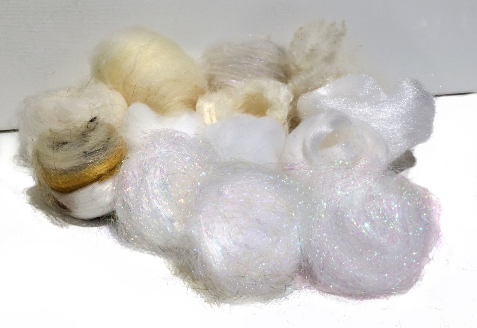 Silver, Grey Fiber Sampler, Kit: Wool, Firestar, Needle Wet Felting ...