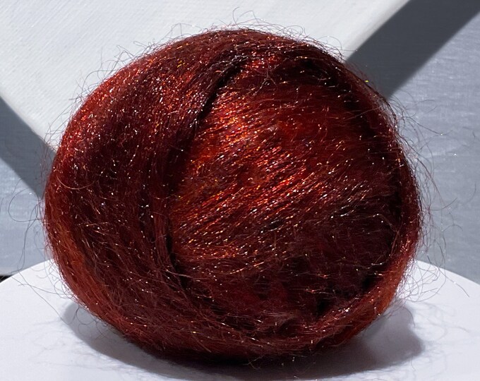 Deep Red Orange Firestar “red Velvet Cake” Nylon Roving, Nuno, Needle ...