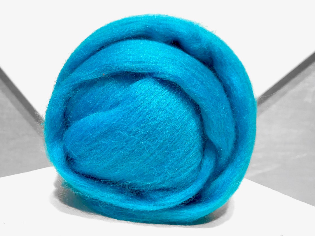 Bright Blue Merino Wool Roving "ocean" Needle Felting Wool, Spinning ...