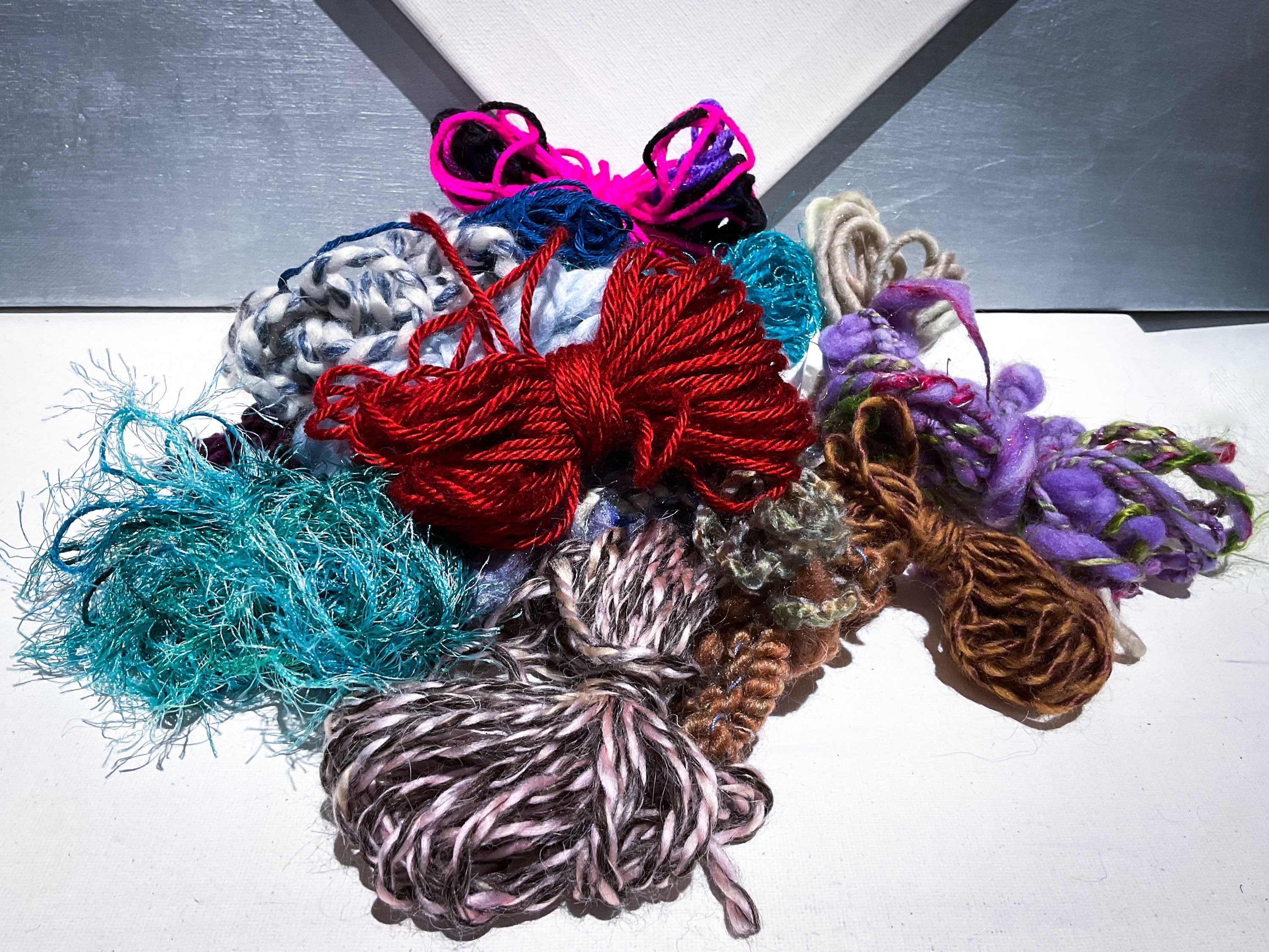 Yarn Grab Bag: Handspun & Commercial Remnants for Art Projects - Etsy
