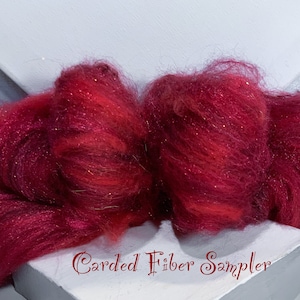 Red Fiber Kit, Red Sampler, Roving Wool, Firestar, Glitz, Felting Wool ...