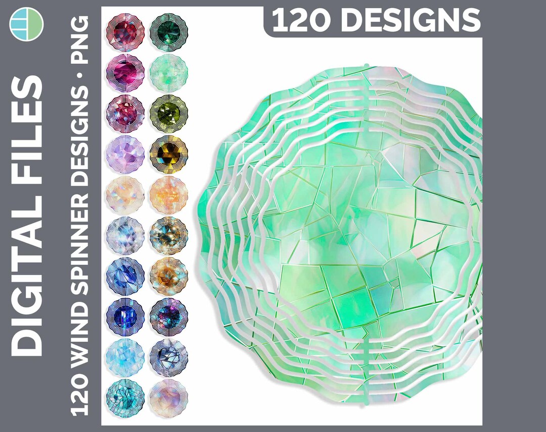 Holographic Wind Spinner Backgrounds Mega Bundle | Sublimation Download ...