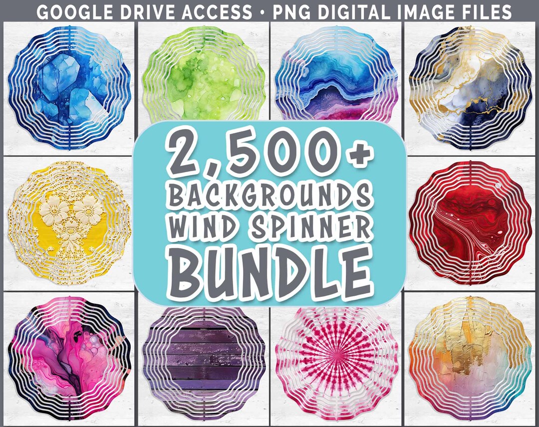 Wind Spinner Backgrounds Bundle | Sublimation Download | Watercolor ...