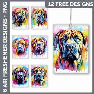 Watercolor Rainbow Dog Air Freshener PNG Best Sellers Sublimation ...