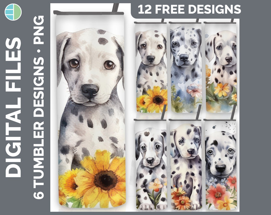 Dalmatian Tumbler Wrap PNG Sublimation Design Bundle - Etsy