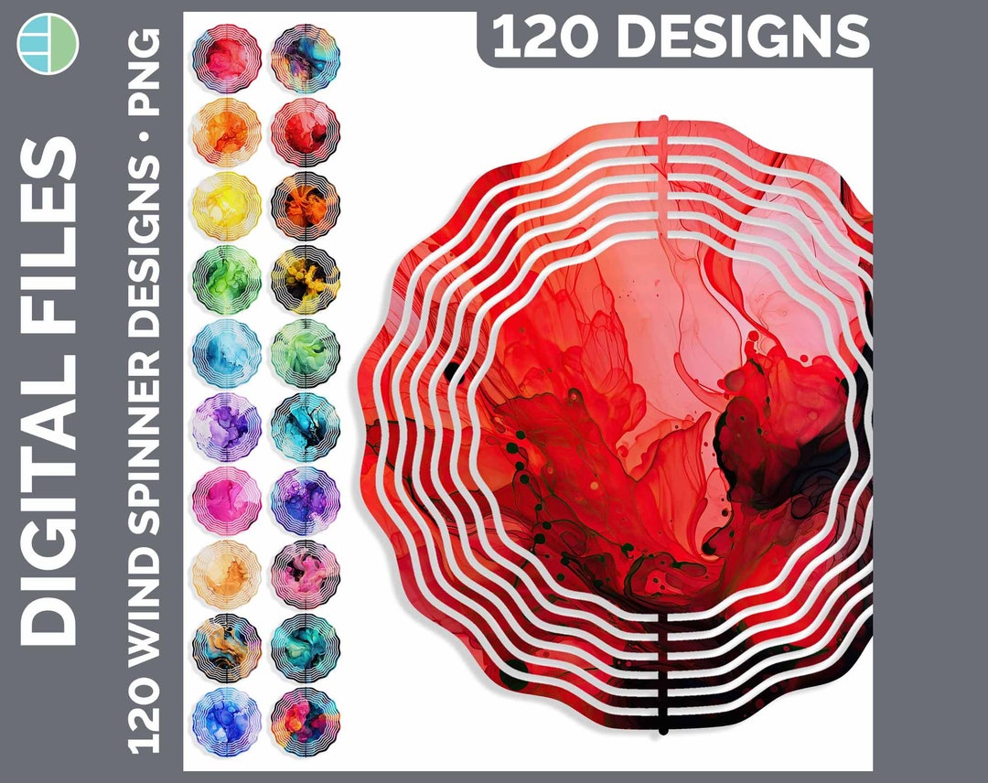 Neon Wind Spinner Backgrounds Mega Bundle | Alcohol Ink Sublimation ...