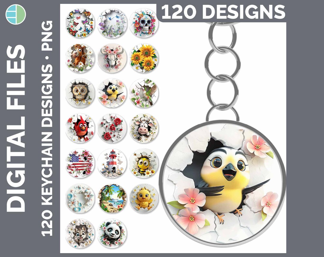 120 3D Hole in the Wall Keychain PNG Best Sellers Sublimation Designs ...