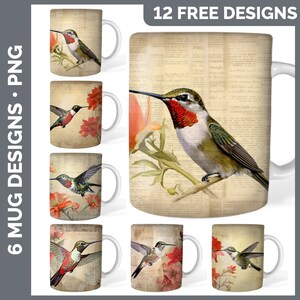 Vintage Bird Mug Mega Bundle Sublimation Download | Style Set 1 | 120 ...