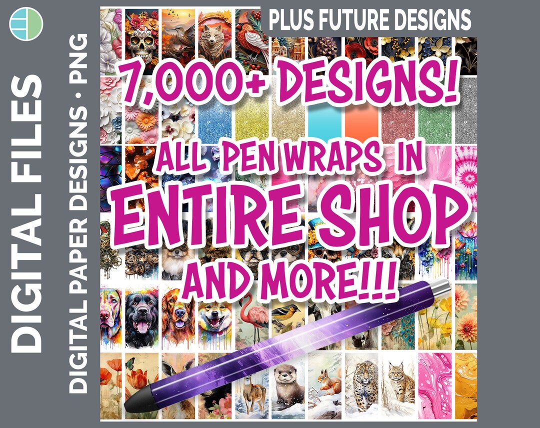 Pen Wrap Sublimation Designs Bundle Google Drive | 3D Pen PNG Printable ...