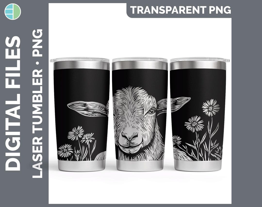 Cottage Goat Tumbler Laser Engrave PNG, Full Wrap Design for 20 Oz ...