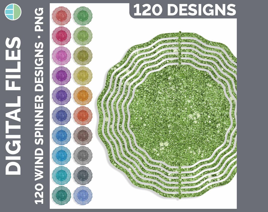 Glitter Wind Spinner Bundle Sublimation | Plain Background PNG | Pink ...