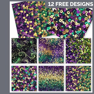 120 Mardi Gras Digital Papers PNG Mega Bundle | Scrapbook Paper Junk ...