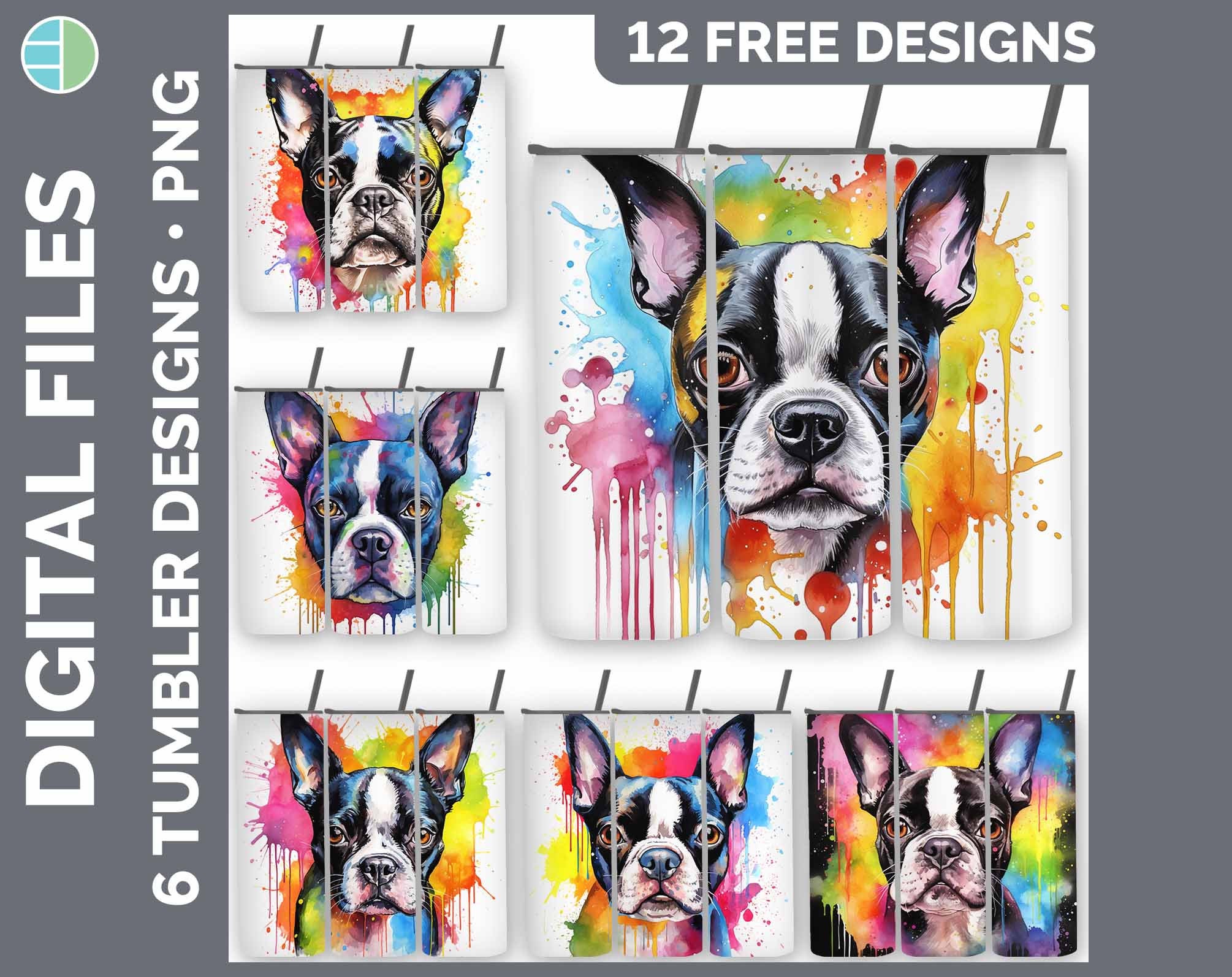 Rainbow Dogs Tumbler Wrap Mega Bundle | Style Set 2 of 4 | 120 ...