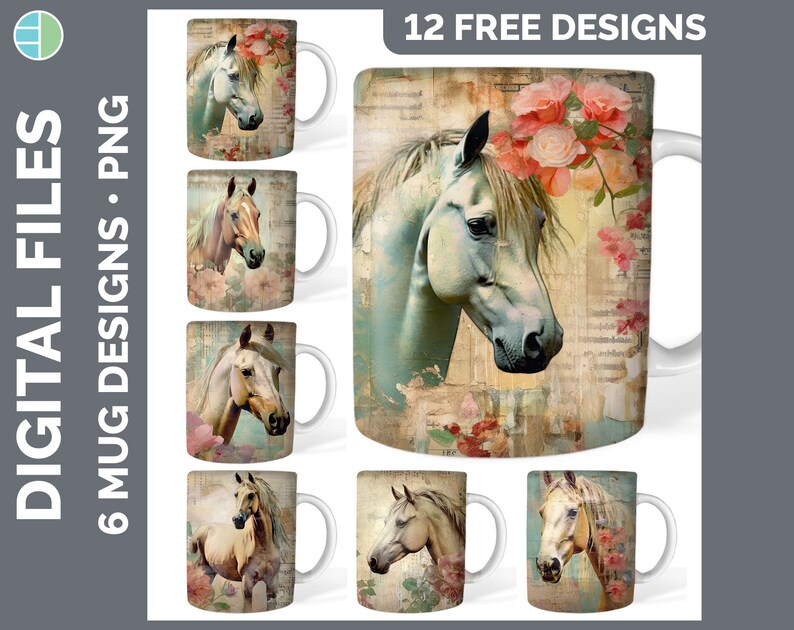 Vintage Farm Animals Mug Mega Bundle Sublimation Download | 120 ...