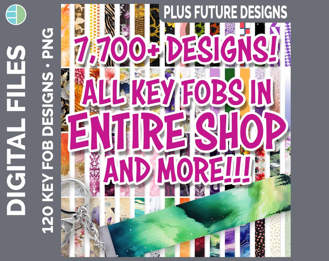 Key Fob Wristlet Sublimation Designs Bundle Google Drive | 3D Keychain ...