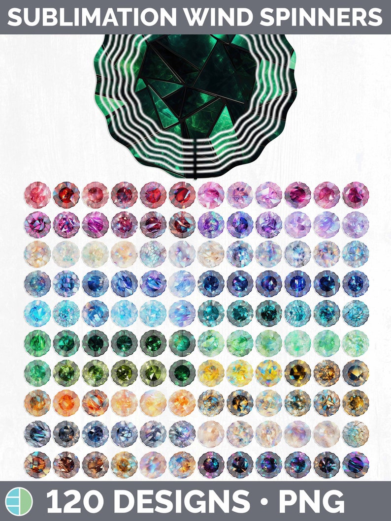 Holographic Wind Spinner Bundle | 120 Designs | Iridescent Crystal ...