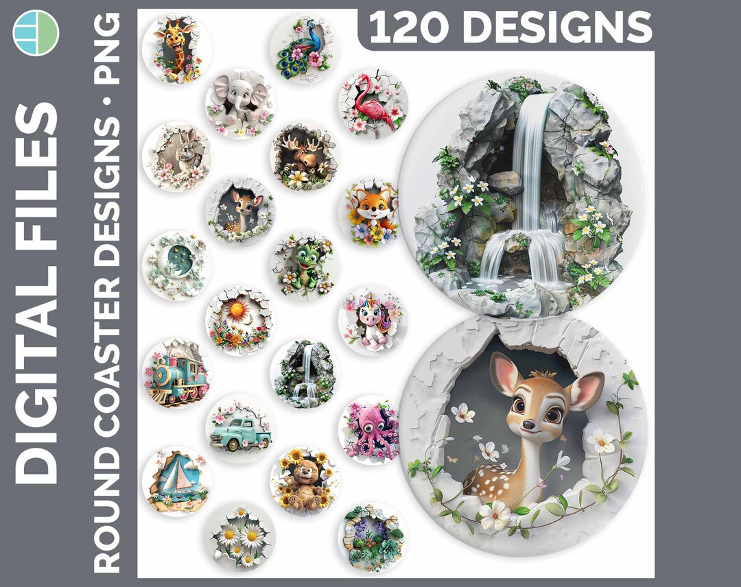 3D Hole in the Wall Coaster Bundle Sublimation PNG Best Sellers ...