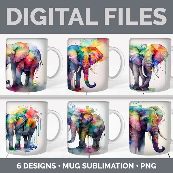 Rainbow Elephant - Etsy