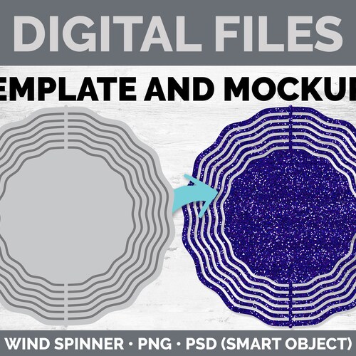 Wind Spinner Template and Mockup 10 Inches PNG Sublimation - Etsy