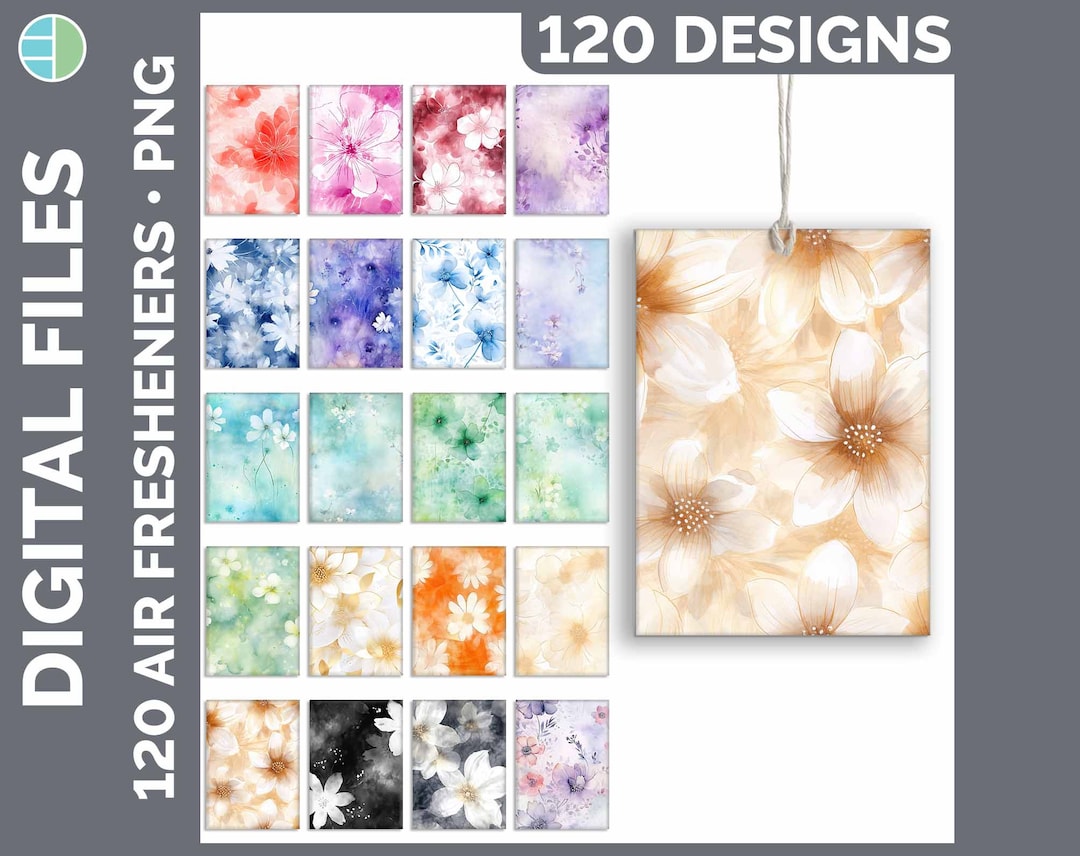 120 Floral Air Freshener PNG Sublimation Designs Mega Bundle | Pink ...