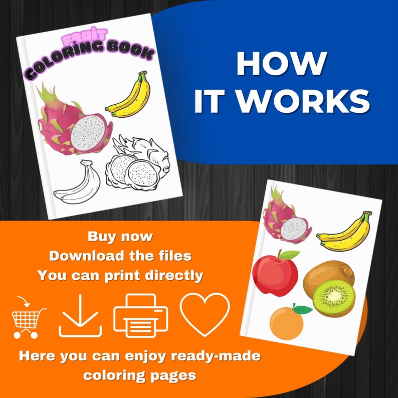 12 Easy Fruit Coloring Pages for Kids, Child Painting Book ...