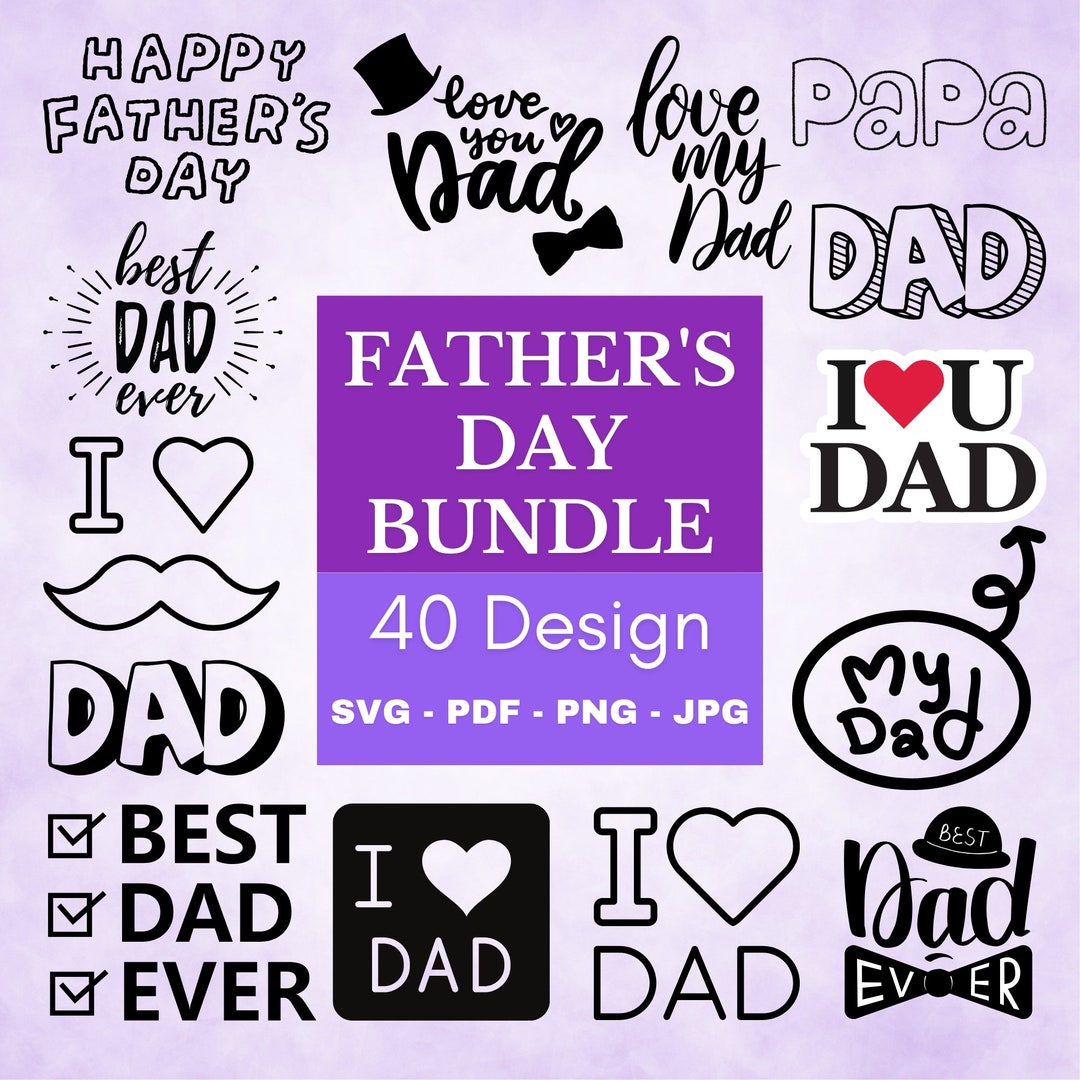 Fathers Day Clipart Bundle, Father's Day Design, Dad Svg, Papa Svg ...
