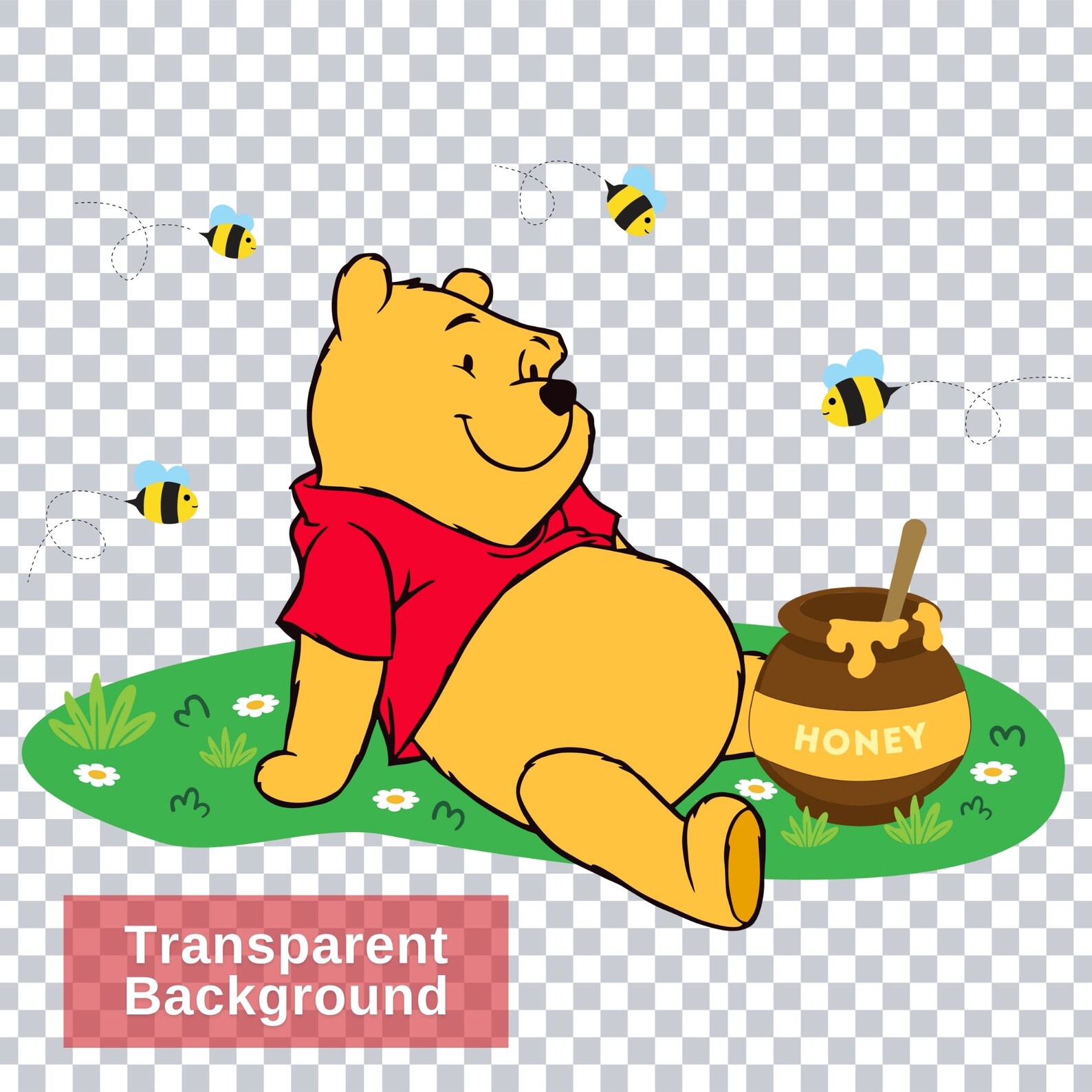 Honey Bear Watercolor Digital Clipart, Bear With Honey Pot, Honey Bee ...