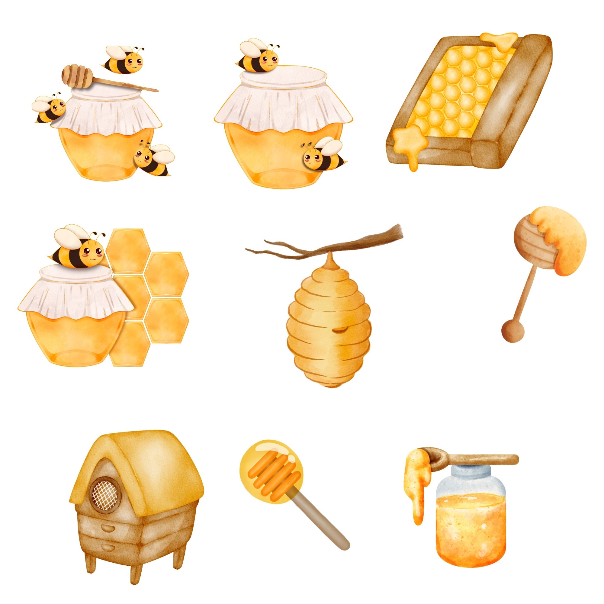 75 Baby Shower Honey Bee Clipart Bundle Vol3, Cute Bee Png, Transparent ...
