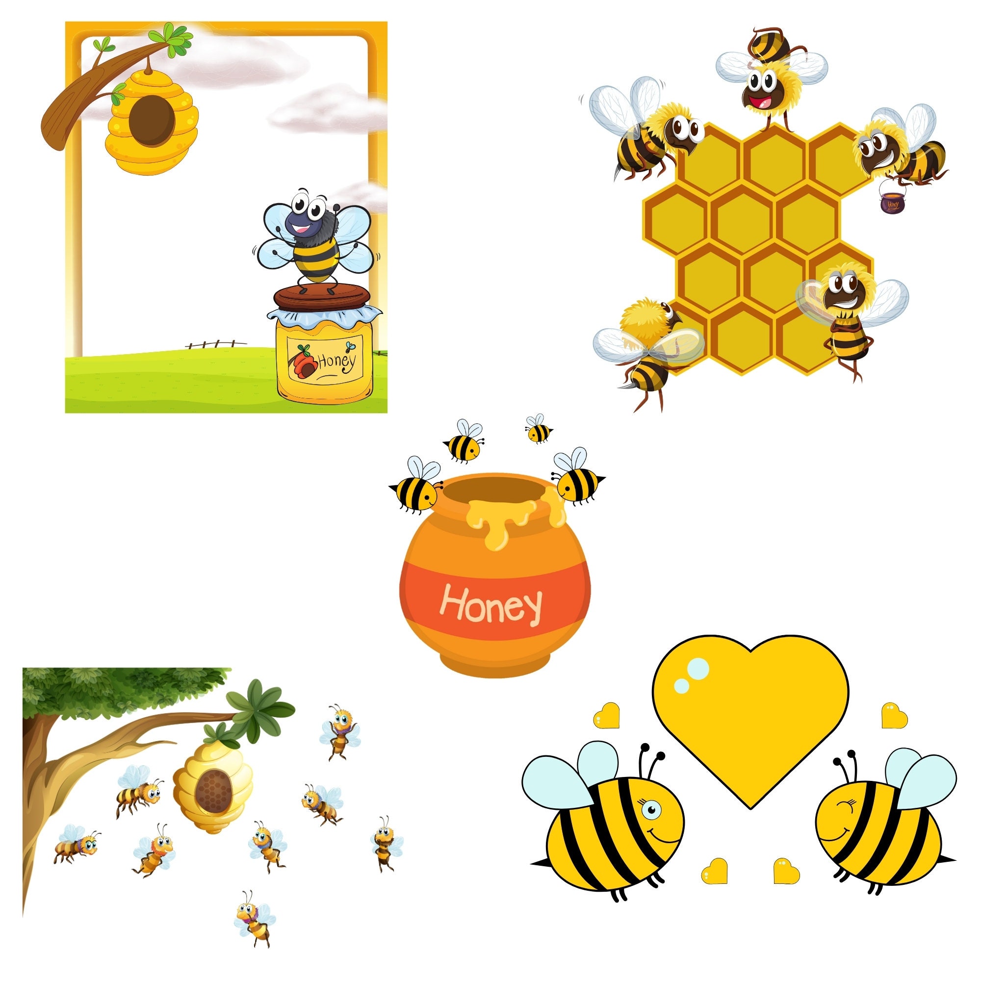 65 Baby Shower Honey Bee Clipart Bundle Vol2, Cute Bee Png, Transparent ...