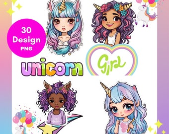 Kawaii Cute Unicorn PNG Bundle - Etsy