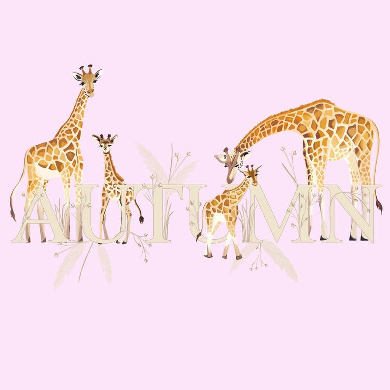 Personalised Giraffe Name Sign, Custom Safari Nursery Wall Art, Baby ...